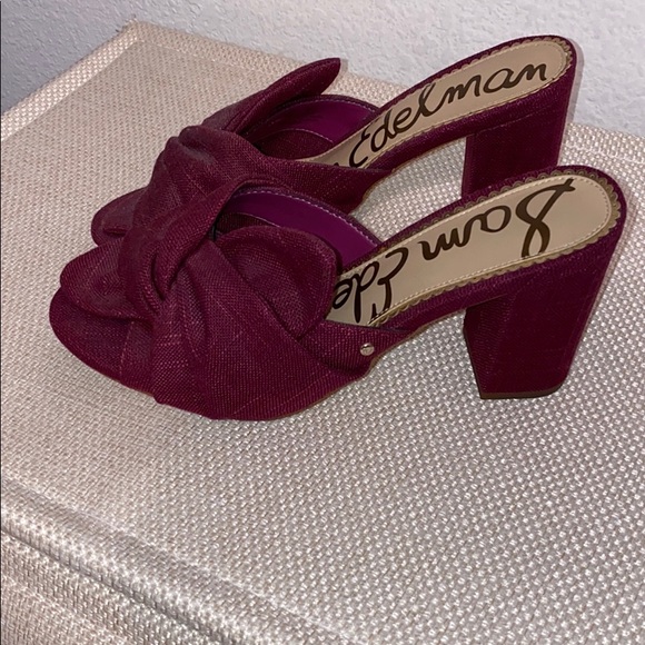 Sam Edelman | Shoes | Sam Edelman Wine Red Tweed Mule Pumps | Poshmark